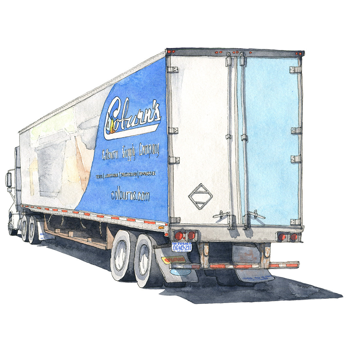 Coburn's Truck Louisiana Watercolor Original Art Framed | J. Fontenot ...